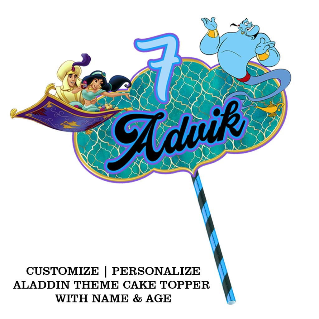 Aladdin theme customized | personalized birthday decoration cake topper ...