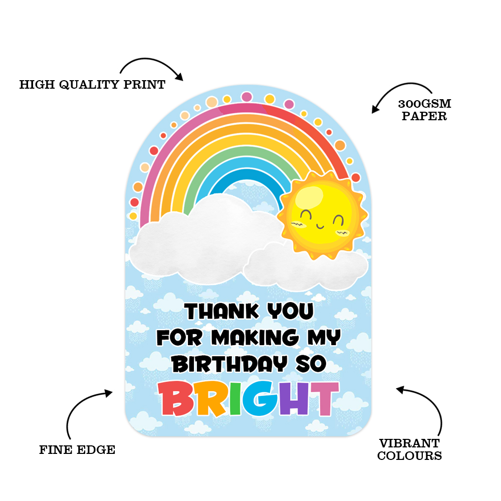 Rainbow Theme Birthday Party Decoration, Retrun Gift Tags - Wrap