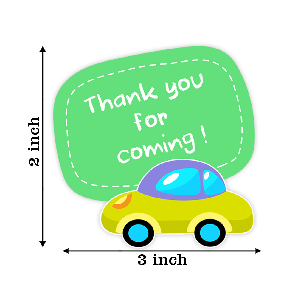 Vehicle Theme Birthday Party Decoration, Retrun Gift Tags - Wrap