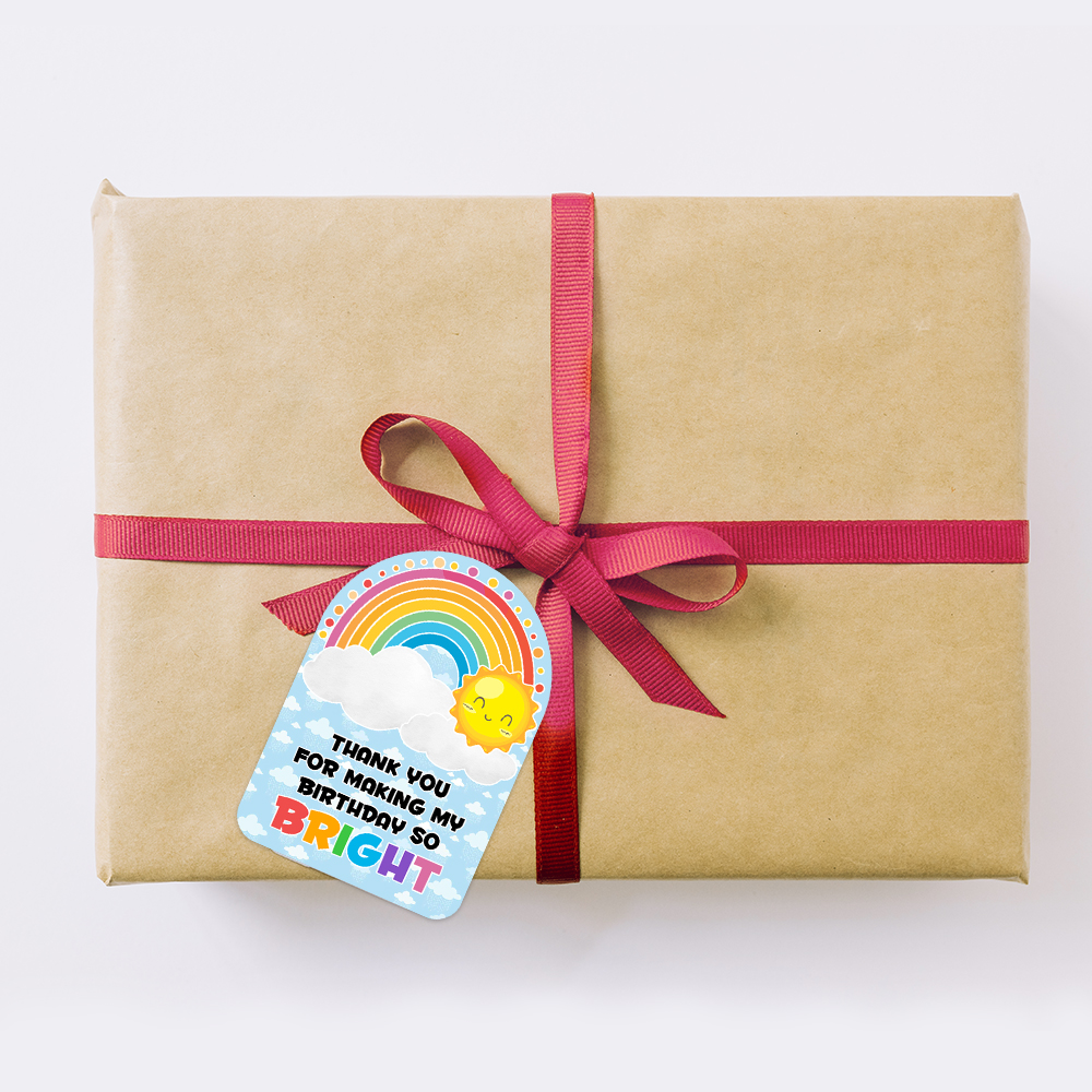 Rainbow Theme Birthday Party Decoration, Retrun Gift Tags - Wrap