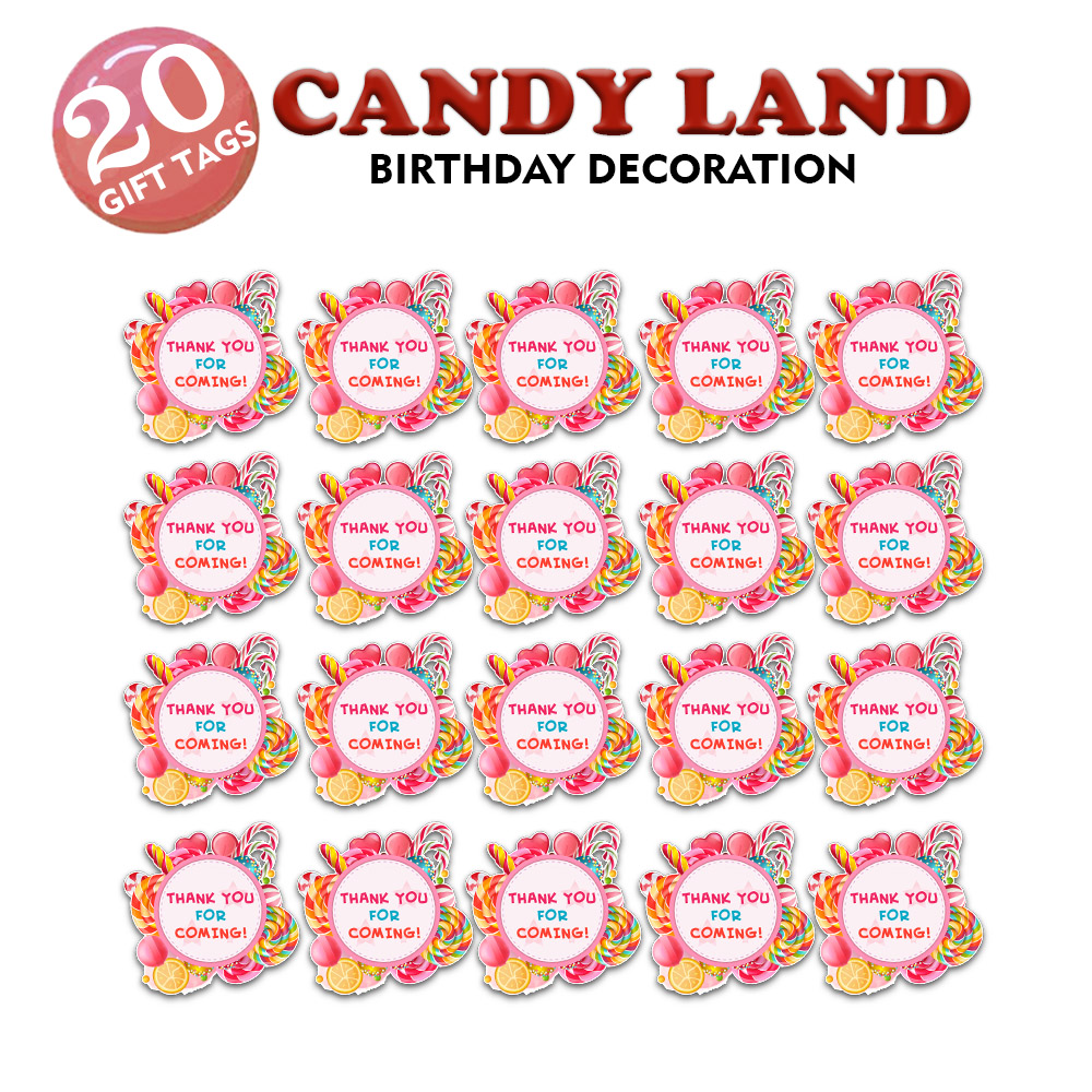 Candyland Theme Retrun Gift Tag |Thank you Tag Birthday Party ...