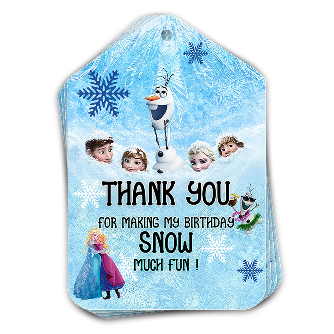 Frozen Theme Birthday Party Decoration, Retrun Gift Tags - Wrap