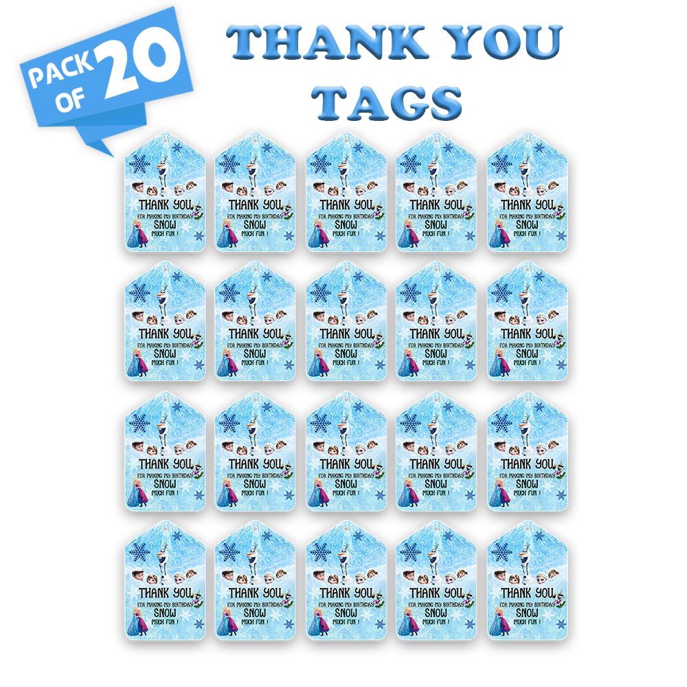 Frozen Theme Birthday Party Decoration, Retrun Gift Tags - Wrap