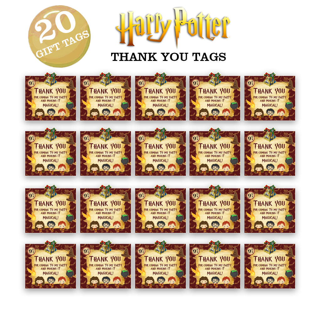 Harry Potter Theme Birthday Party Decoration, Retrun Gift Tags - Wrap