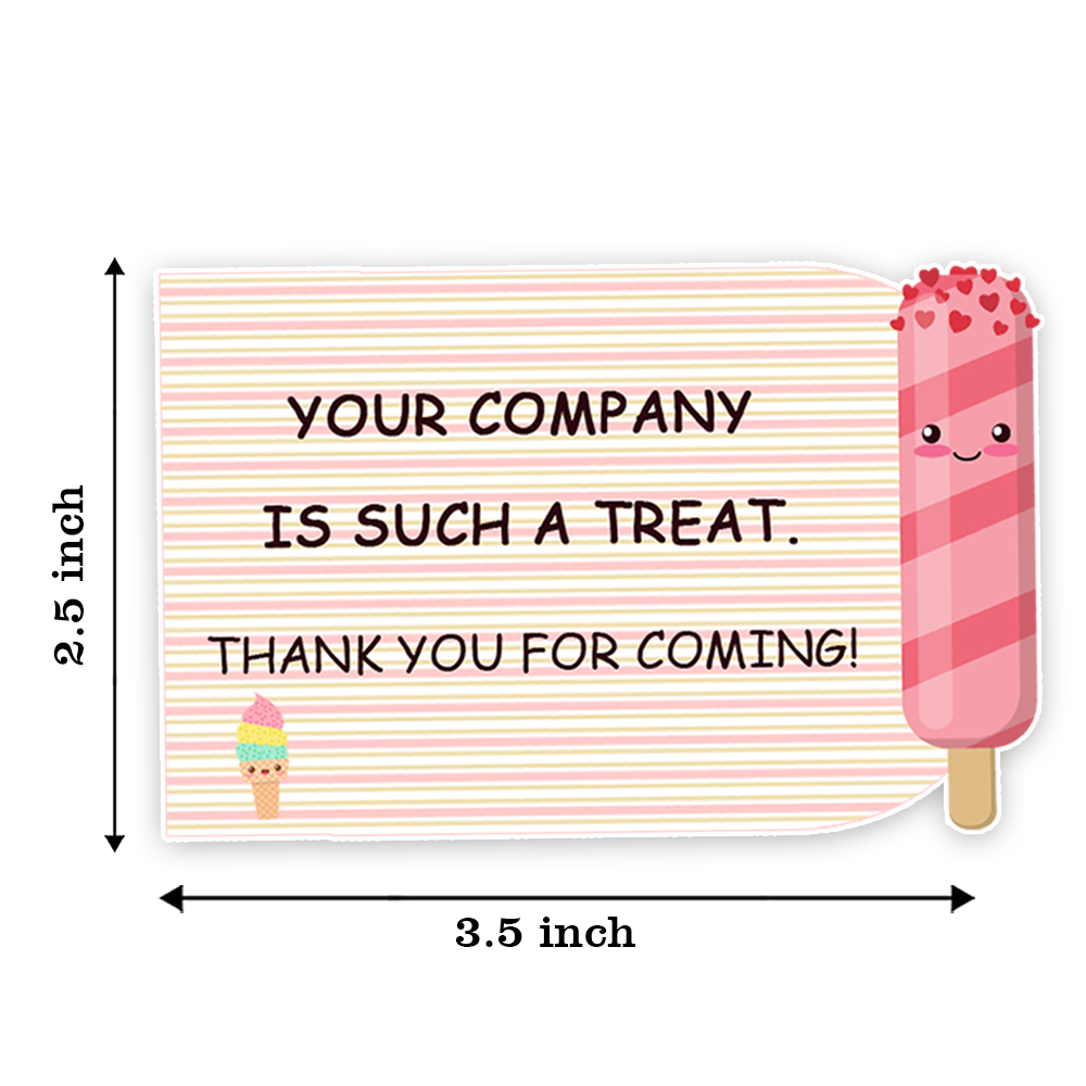 Ice cream Theme Birthday Party Decoration, Retrun Gift Tags - Wrap