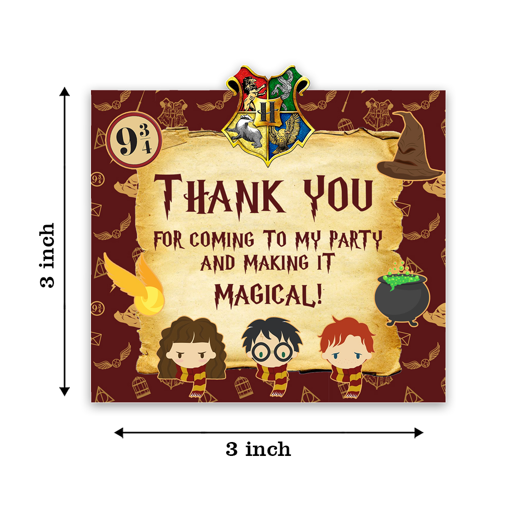 Harry Potter Theme Birthday Party Decoration, Retrun Gift Tags - Wrap