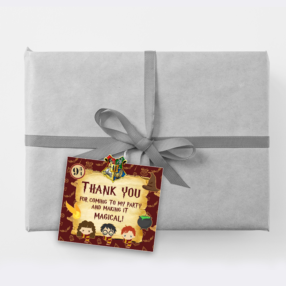 Harry Potter Theme Birthday Party Decoration, Retrun Gift Tags - Wrap