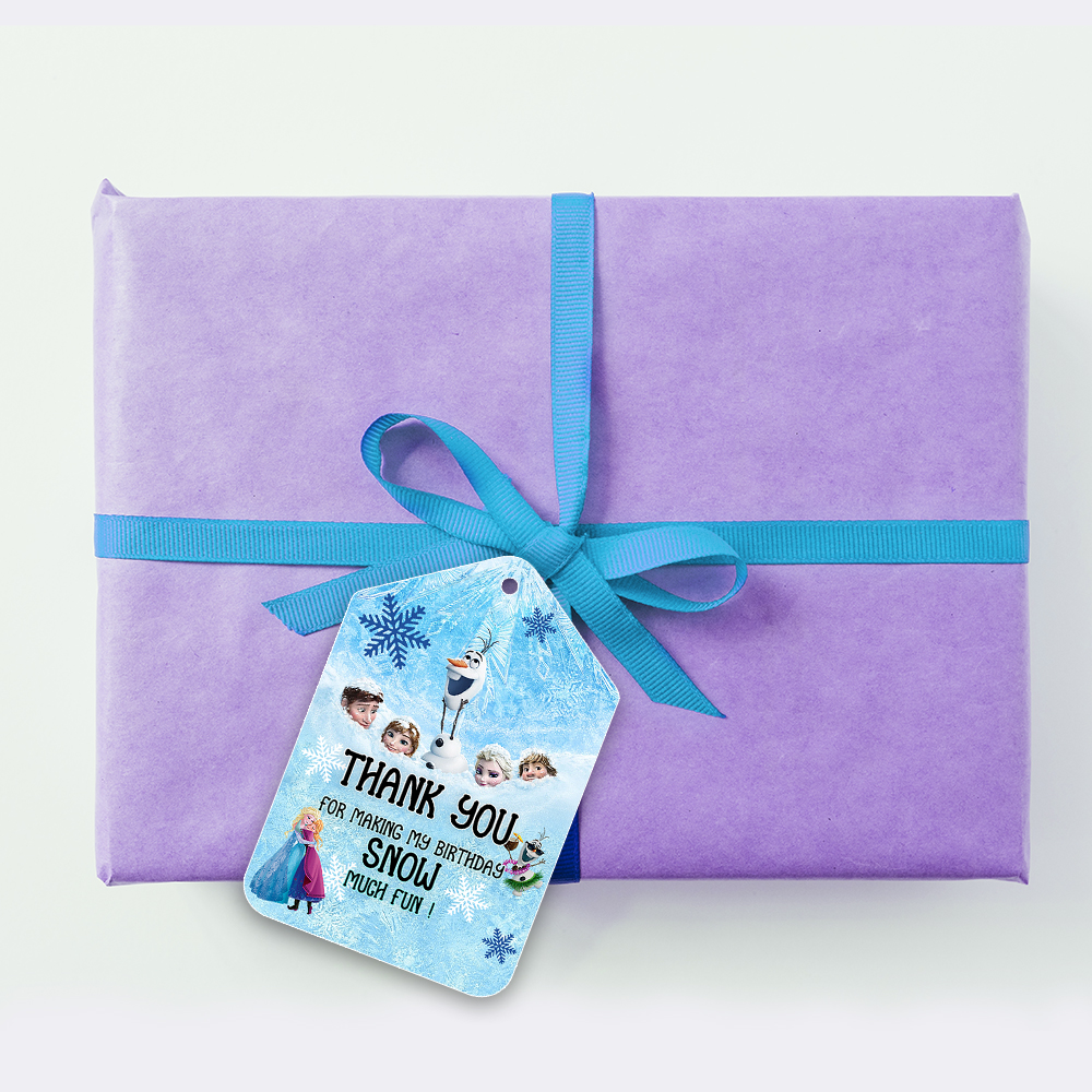 Frozen Theme Birthday Party Decoration, Retrun Gift Tags - Wrap