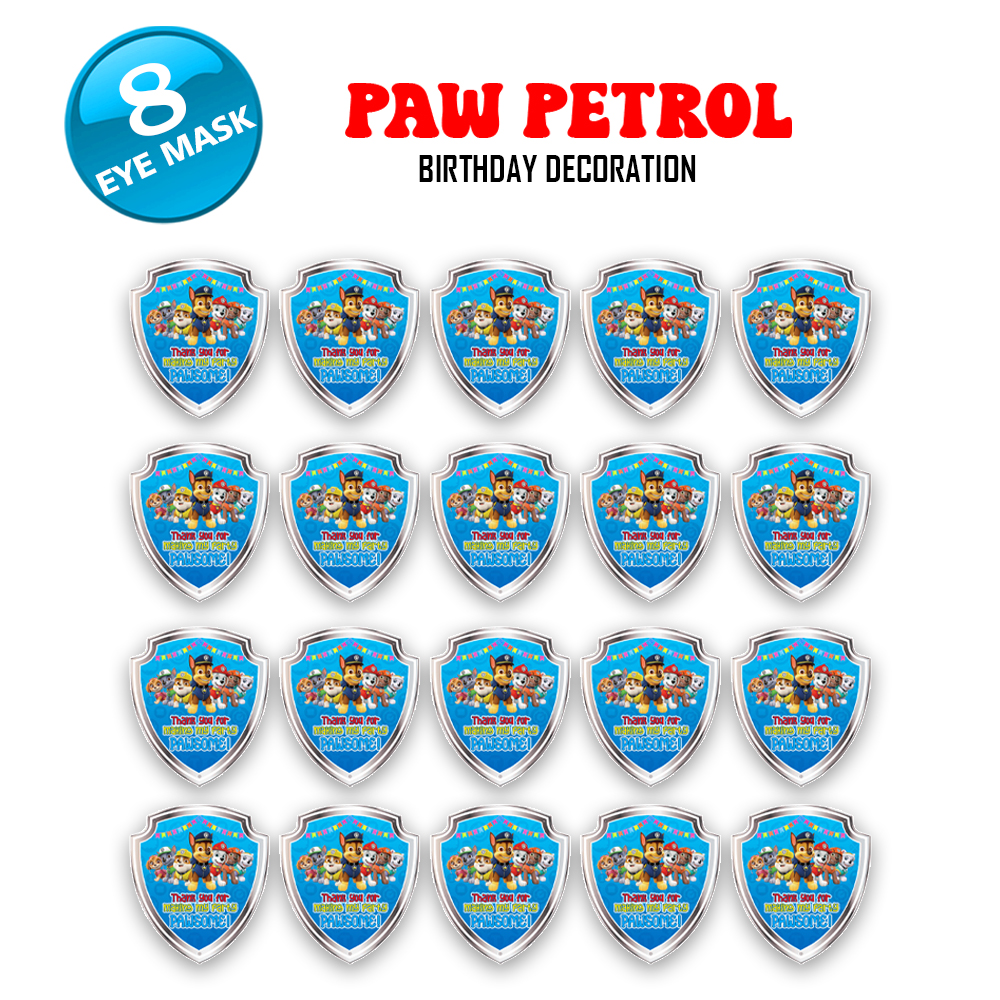Paw Patrol Theme Birthday Party Decoration, Retrun Gift Tags - Wrap