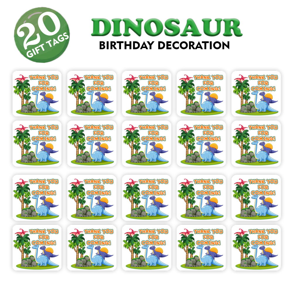 Dinosaur Theme Return Gift Tags | Thank you Sign - Wrap