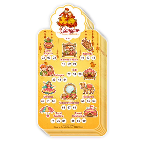 Gangaur Tambola Ticket | Festival Kitty Party Game- Wrap